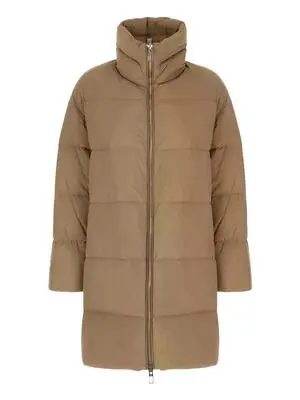 DUNO Shiva Funnel-neck Quilted Coat - Neutrals