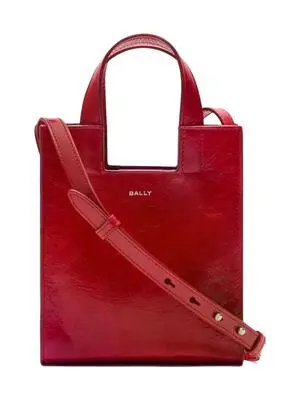 Bally Leather Tote Bag Red