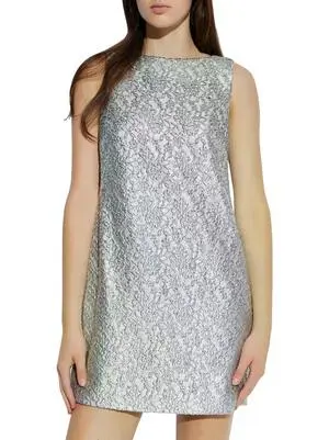 Kate Spade New York Foil Lace Mini Dress - Grey