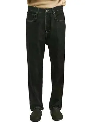 CASEY CASEY Straight Leg Contrast-stitch Jeans - Black