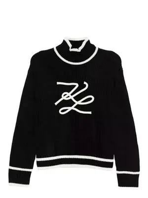 Karl Lagerfeld Autograph-braided Jumper - Black