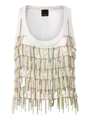 Pinko Pearl-embellished Tank Top - White