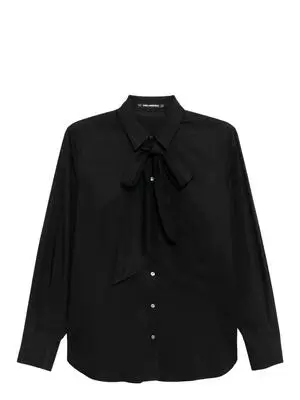 Karl Lagerfeld Bow Poplin Shirt - Black