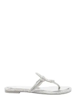 Tory Burch Crystal Embellished Sandals - Silver