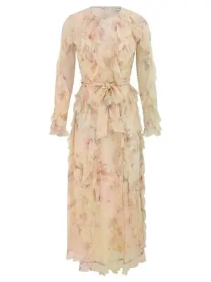 Zimmermann Hypnotic Frill Ruffled Maxi Dress - Neutrals