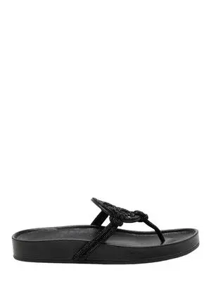 Tory Burch Embellished Thong Sandals - Black