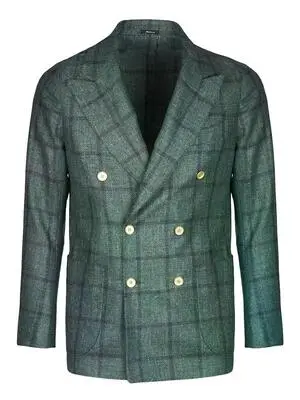 SARTORIO NAPOLI Double-breasted Check Jacket - Green