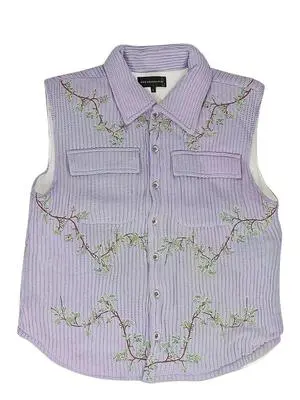 WHO DECIDES WAR BY EV BRAVADO Embroidered Gilet - Purple
