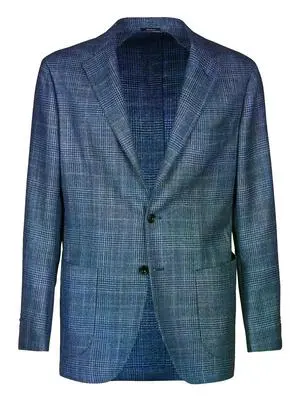 SARTORIO NAPOLI Plaid Single-breasted Jacket - Blue