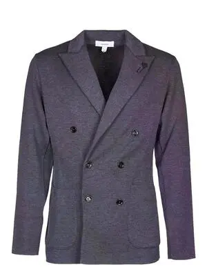 LARDINI Double-breasted Knitted Blazer - Grey