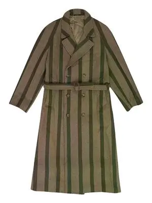 Aimé Leon Dore Striped Wool Overcoat - Brown