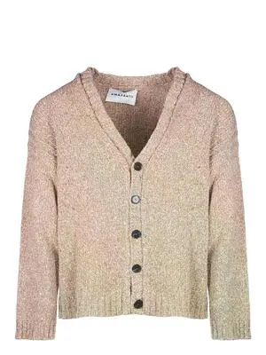 AMARANTO V-neck Buttoned Cardigan - Neutrals