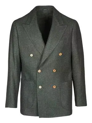 SARTORIO NAPOLI Double-breasted Check Blazer - Grey