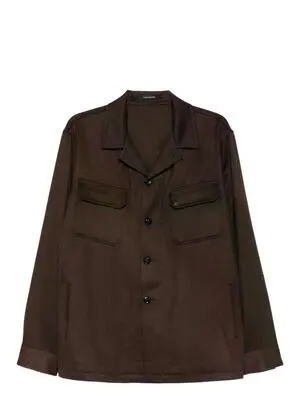 Tagliatore Buttoned Chest-pocket Shirt - Brown