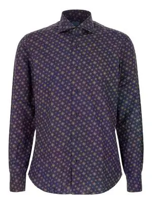 BARBA NAPOLI Floral-print Shirt - Blue