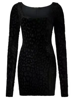 Roberto Cavalli Jaguar-skin Pattern Mini Dress - Black