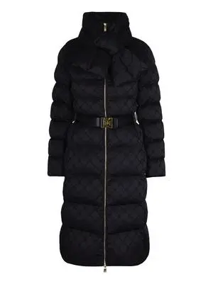 Elisabetta Franchi Belted Padded Coat - Black