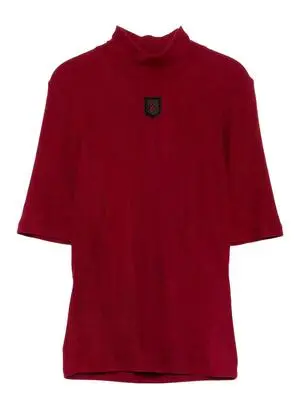 AGNÈS B. Logo-embroidered Top - Red