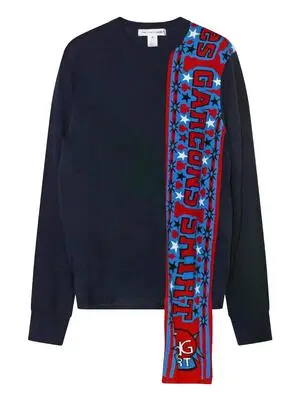 Comme Des Garçons Graphic-panel Sweater - Blue