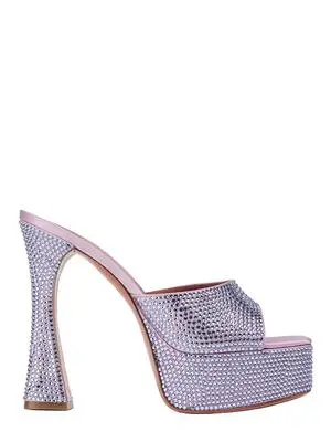 Amina Muaddi Dalida Crystal-embellished Platform Mules - Lavender