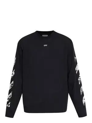 Off-White Long-sleeved Graphic T-shirt - Black