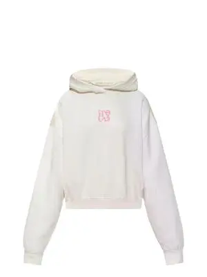 Palm Angels Logo-detail Cropped Hoodie - White