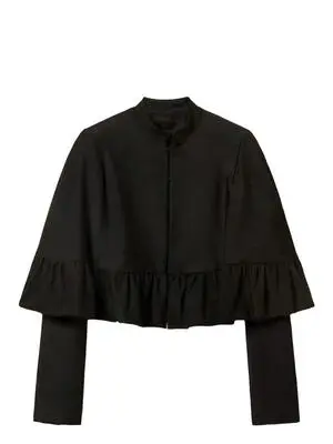 TWINSET Ruffled Cape Jacket - Black