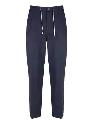 Eleventy Pleated Drawstring Trousers - Blue