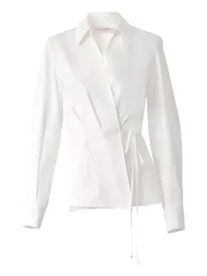 Carolina Herrera Tie-waist Wrap Shirt - White