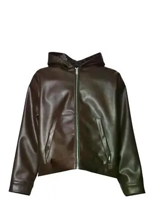 MSGM Hooded Zip Jacket - Brown