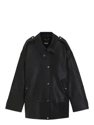 BOSS Long-length Biker Jacket - Black