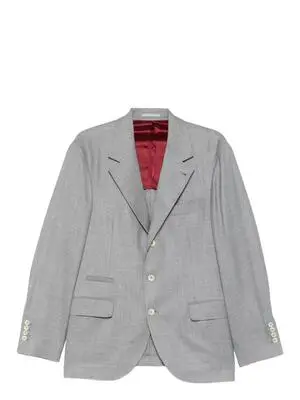 Brunello Cucinelli Silk-blend Blazer - Grey