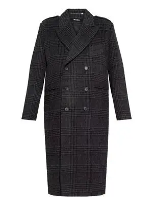 MISBHV Checked Double-breasted Coat - Black