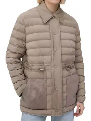 BOSS Quilted Drawstring Jacket - Brown