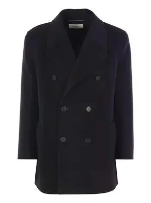 Saint Laurent Double-breasted Coat - Black