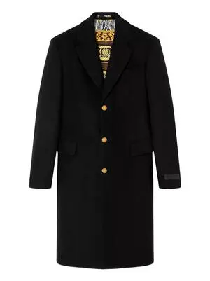 Versace Single-breasted Wool Coat - Black