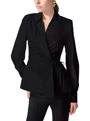 Carolina Herrera Tie-waist Wrap Shirt - Black