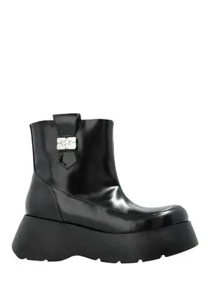 GANNI Buckle Platform Boots - Black