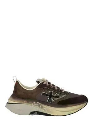 Premiata Appliqué Lace-up Sneakers - Brown