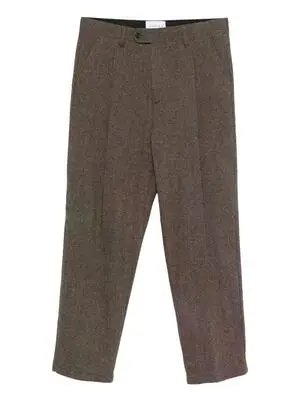MARSEM Pleated Straight-leg Trousers - Brown
