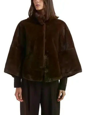 SWORD 6.6.44 Funnel-neck Coat - Brown