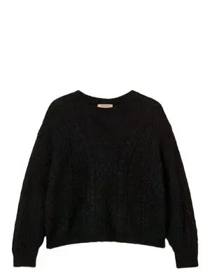 TWINSET Openwork Wool-blend Sweater - Black
