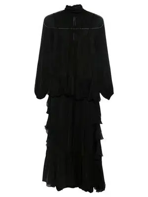 Dixie Ruffled Tiered Dress - Black