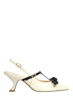 GUILHERMINA 70mm Bow Strap Pumps - White