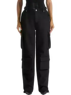 Manière De Voir High-waisted Cargo Pants - Black