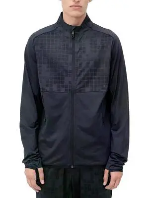 BOSS Grid Zip-up Sweater - Blue