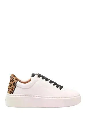 ALEXANDER SMITH Leopard-print Sneakers - White