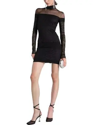 Blumarine Lace Long-sleeve Mini Dress - Black
