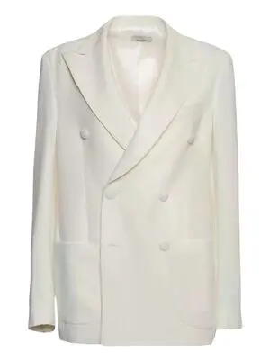 SAULINA Double-Breasted Patch-Pocket Blazer