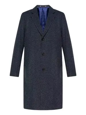 Paul Smith Buttoned Twill Coat - Blue